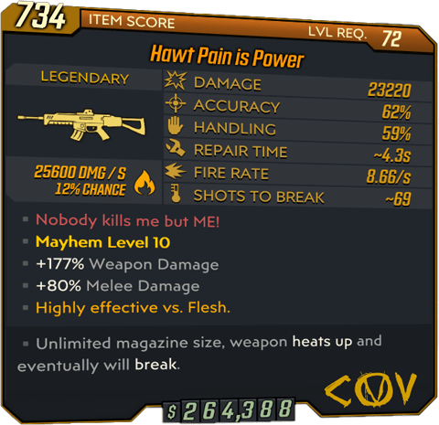 Pain is Power • BL3 – Legendary Assault Rifle | Lootlemon