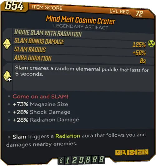 Cosmic Crater • BL3 – Legendary Artifact | Lootlemon