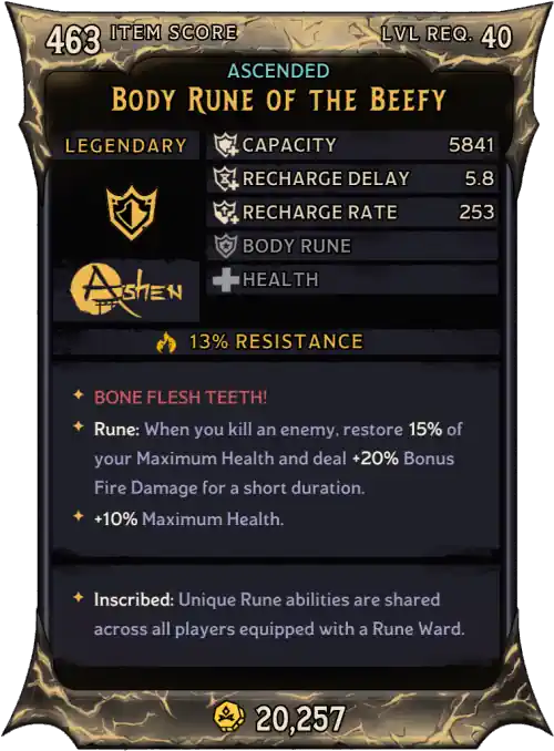 Body Rune • TTWL – Legendary Shield | Lootlemon