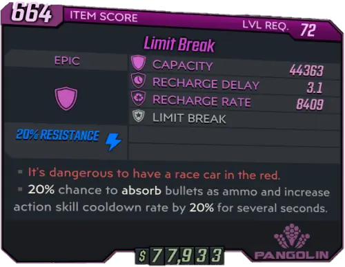 Limit Break • BL3 – Epic Shield | Lootlemon