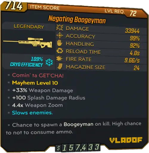 Boogeyman • BL3 – Legendary Sniper | Lootlemon