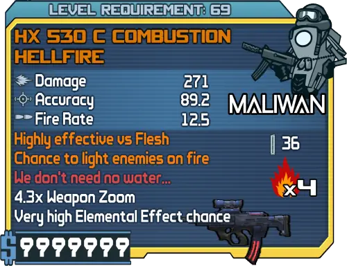 Hellfire • BL1 – Legendary SMG | Lootlemon