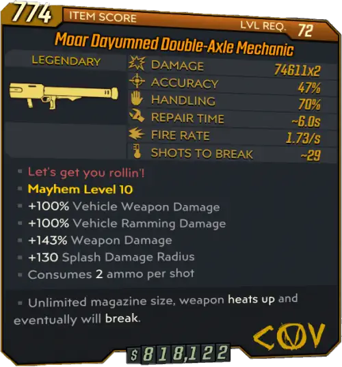 Mechanic • BL3 – Legendary Launcher | Lootlemon