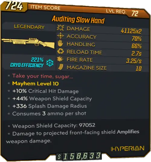 Slow Hand • BL3 – Legendary Shotgun | Lootlemon