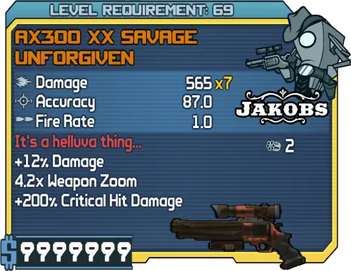 Unforgiven • BL1 – Legendary Revolver | Lootlemon