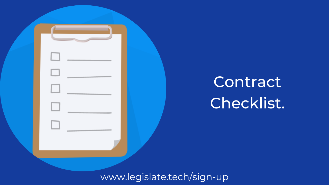 Legislate: A Checklist for contracts.