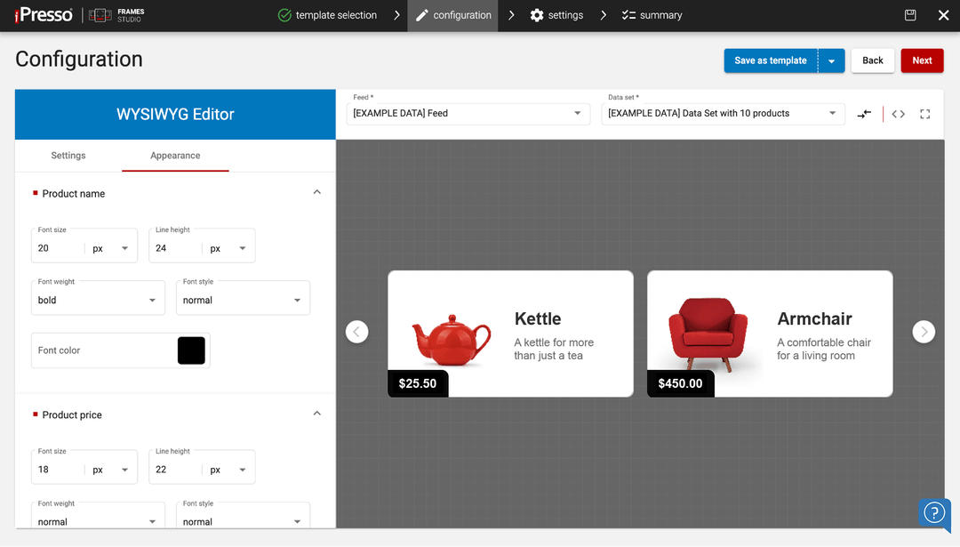 Recommendation frames not only for eCommerce