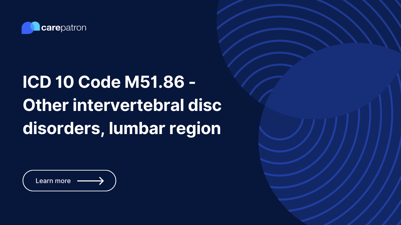 M51.86 – Other intervertebral disc disorders, lumbar region | ICD-10-CM