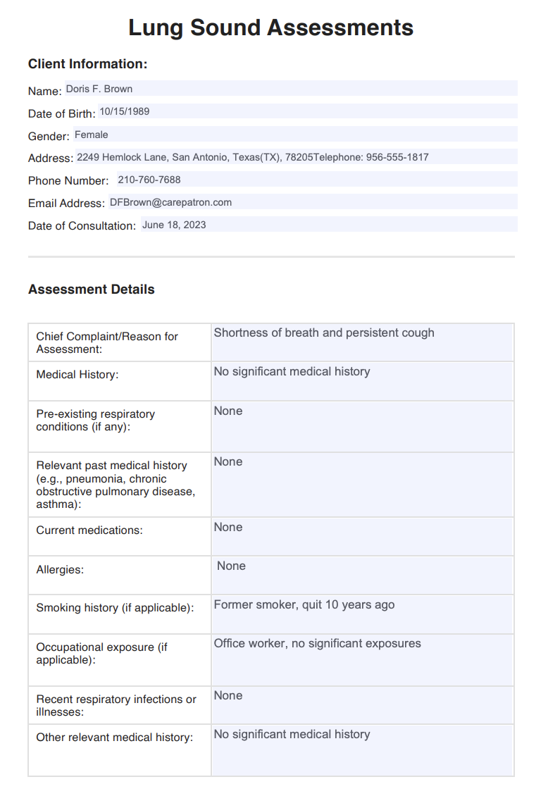 Lung Sound Assessment
