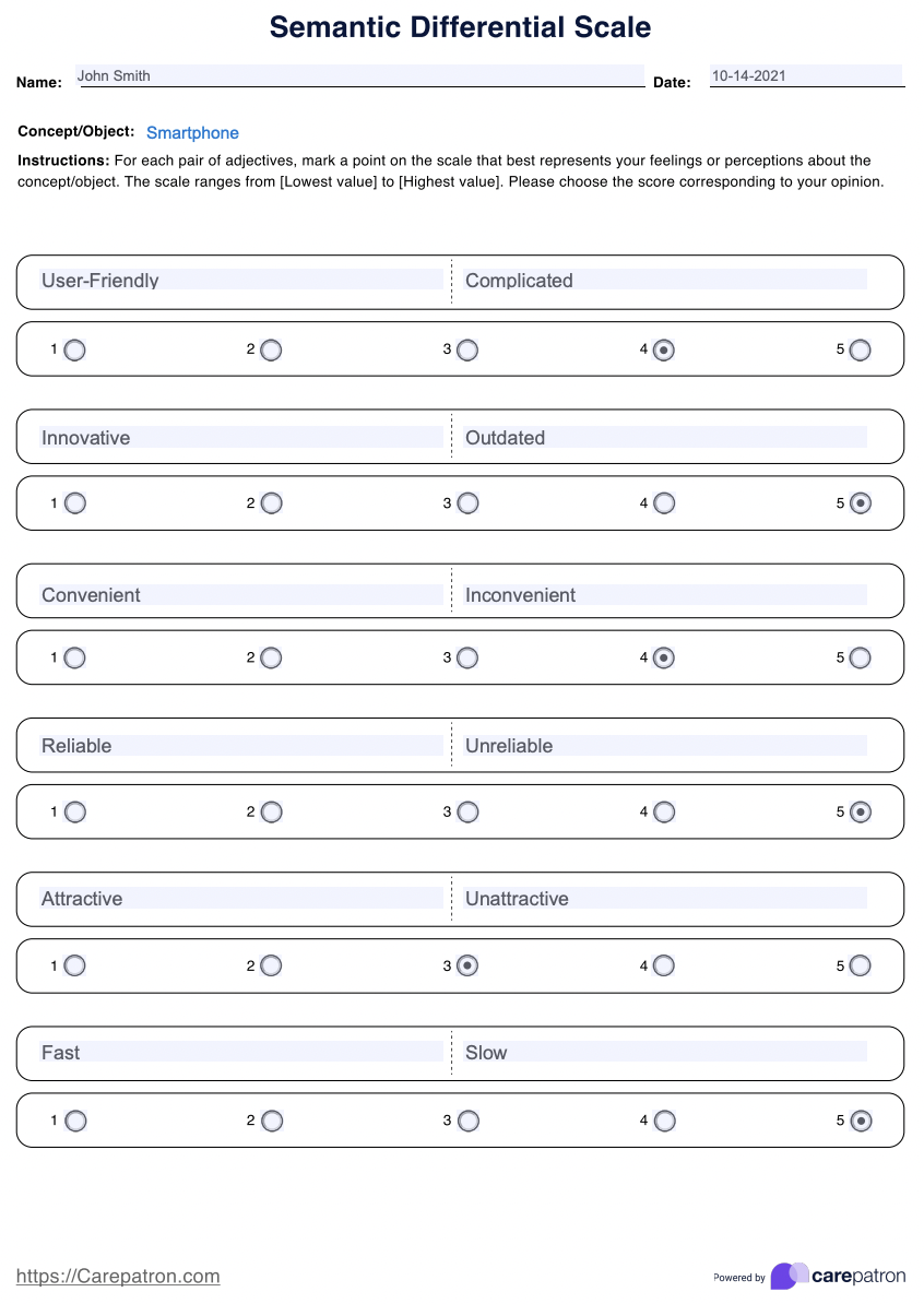 Semantic Differential Scale