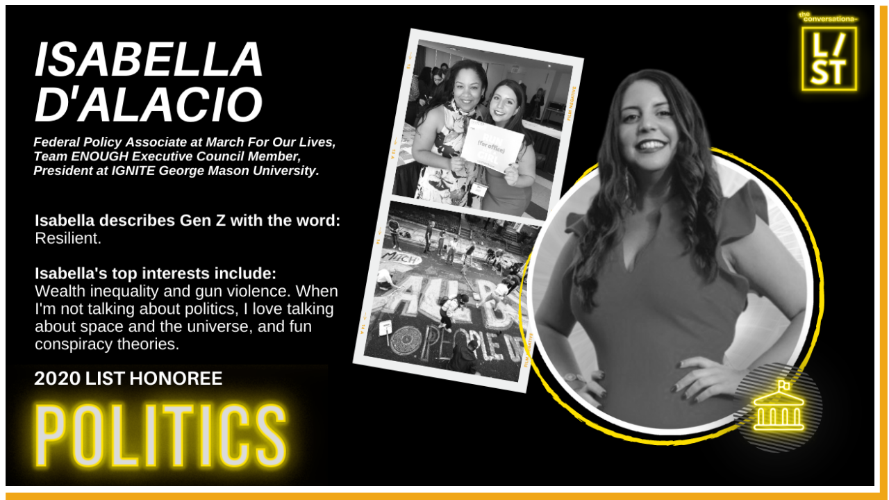 Isabella D'Alacio Politics Honoree | The Conversationalist | Blog