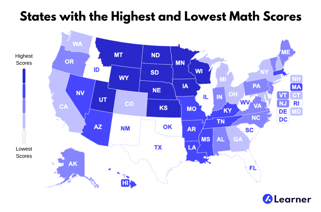 States with the Highest and Lowest Math Scores - Learner