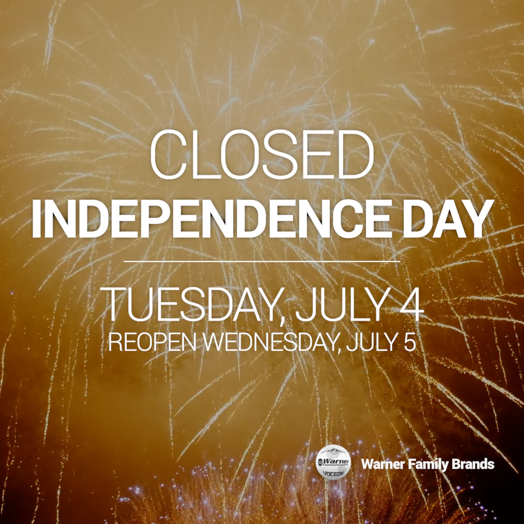 Closed for Independence Day on Tuesday, July 4th