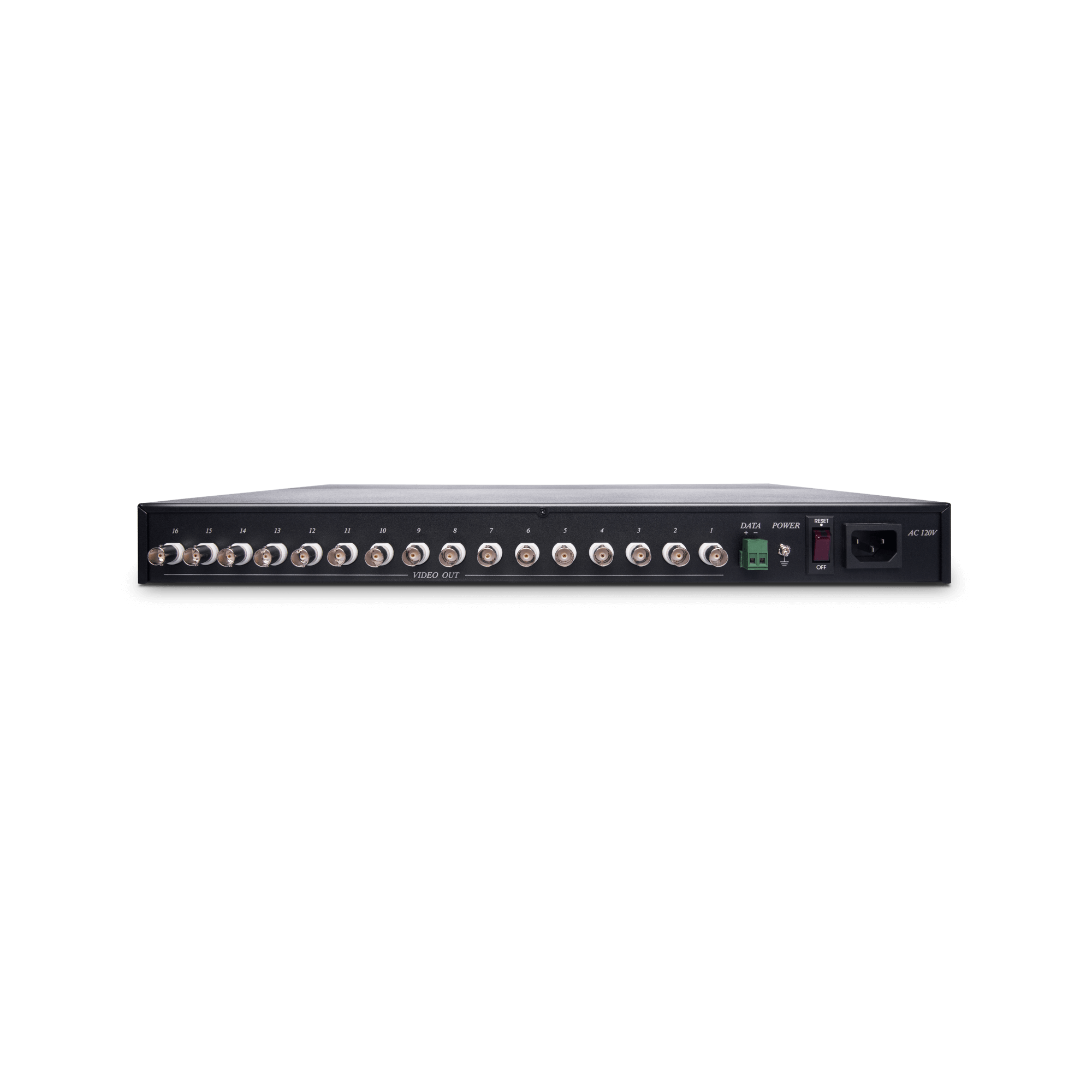 16 Port HD-TVI/AHD/HDCVI/CVBS Video, AC24V Power, Data Hub in 1 U Rack ...