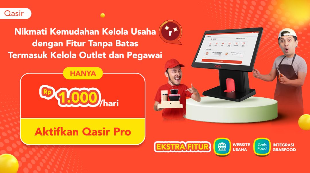 Program berlangganan Qasir Pro untuk akses lebih