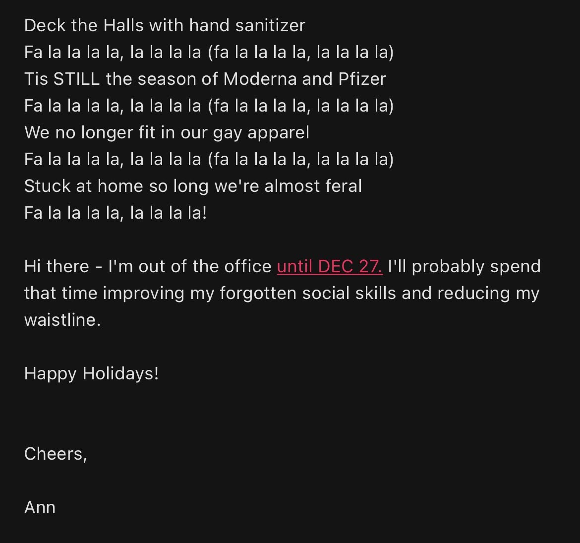 Funny & Simple Out-Of-Office Messages For The Holidays in 2023