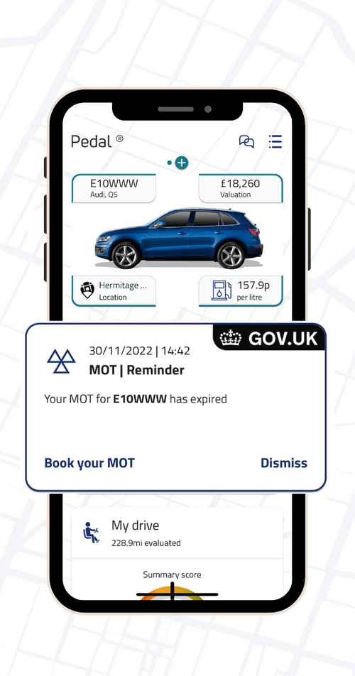 Pedal® | Features | MOT reminders