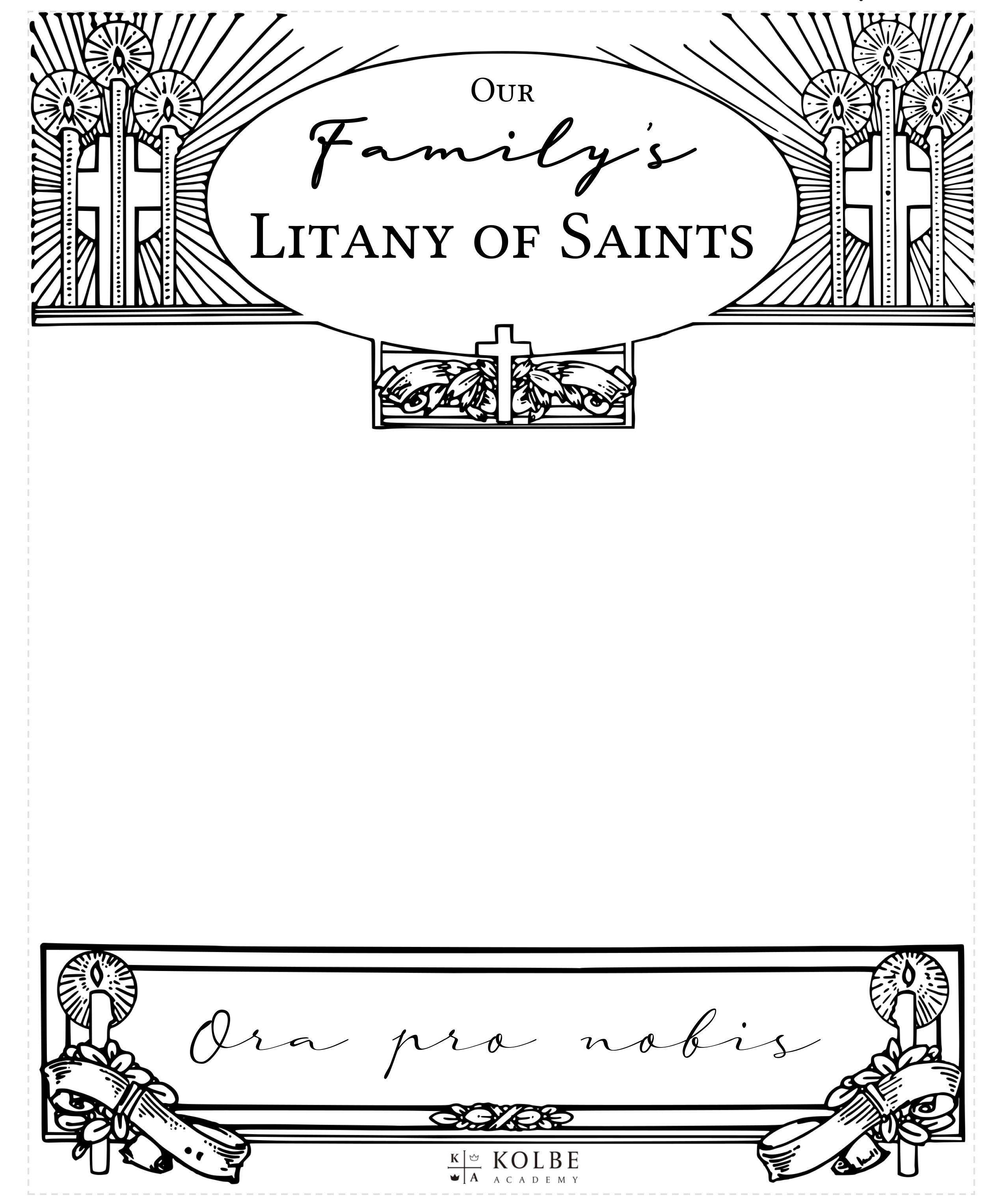 Personalizing A Family Litany of Saints