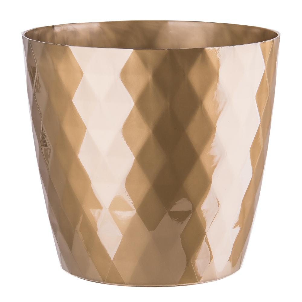 White Crystal plant pot cover without drainage holes.