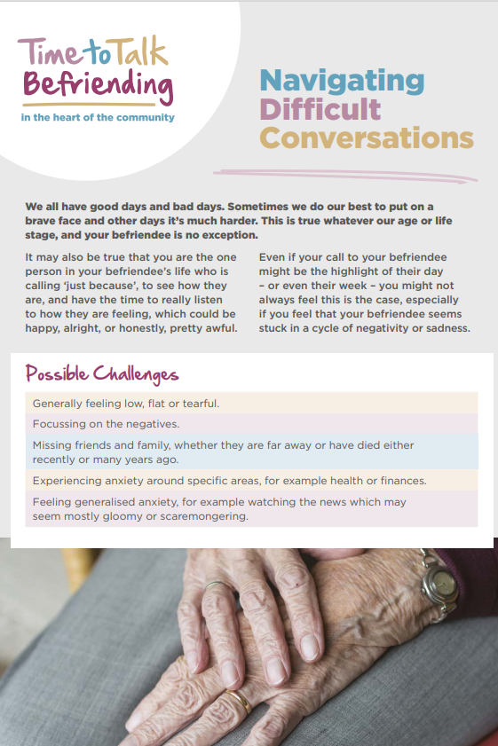 Time To Talk Befriending Charity Resources