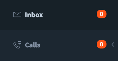 What are the numbers displayed on the Inbox navigation icon and the ...