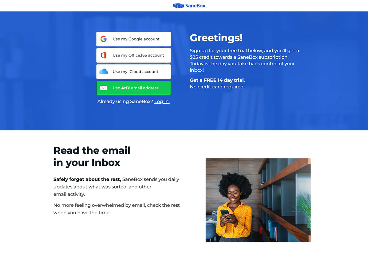 SaneBox Discount- Get $25 Free Credit