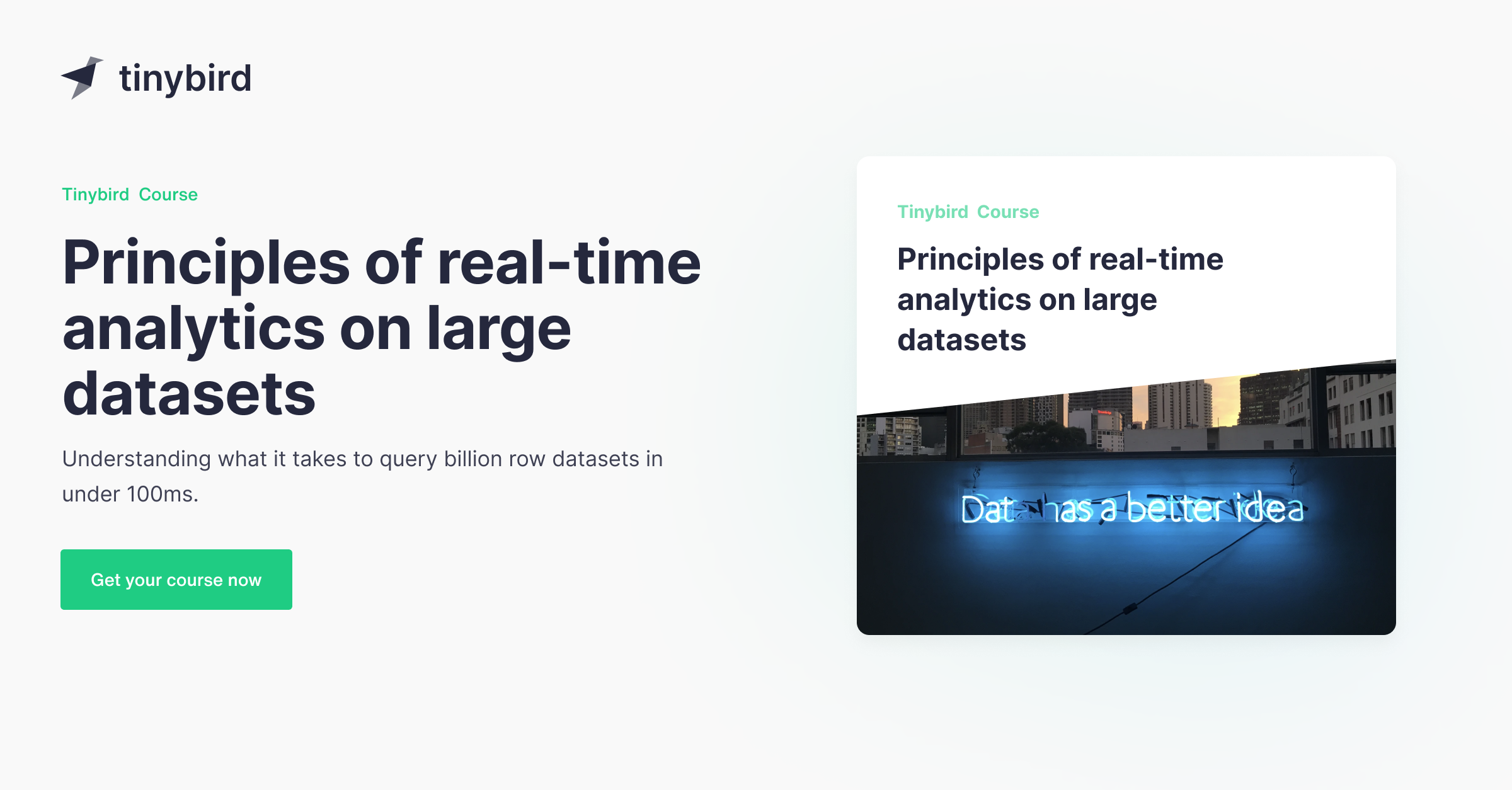 Principles of realtime analytics · Tinybird Principles of realtime analytics · Tinybird