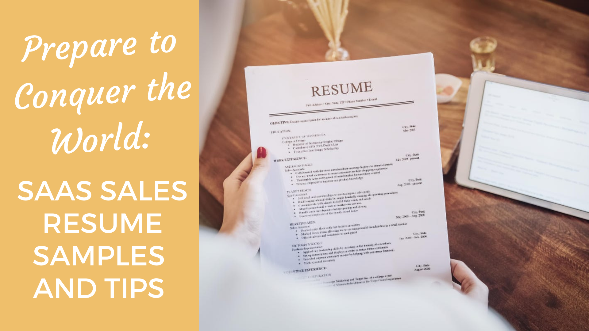 Prepare to Conquer the World: SaaS Sales Resume Samples And Tips