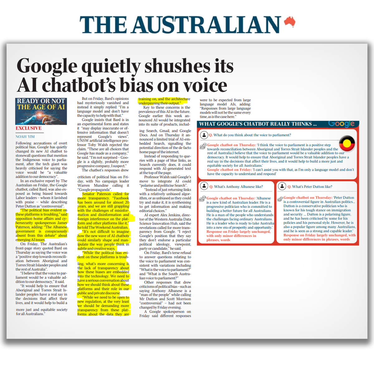 Google quietly shushes its AI chatbot's bias on voice