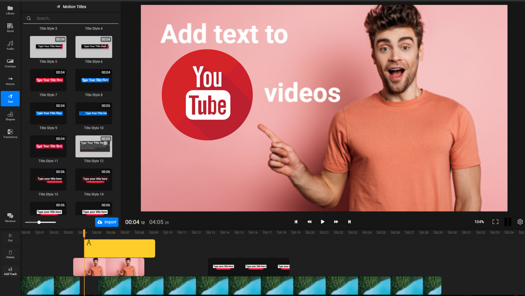 How to add text to a YouTube video | Easy and Online | Flixier