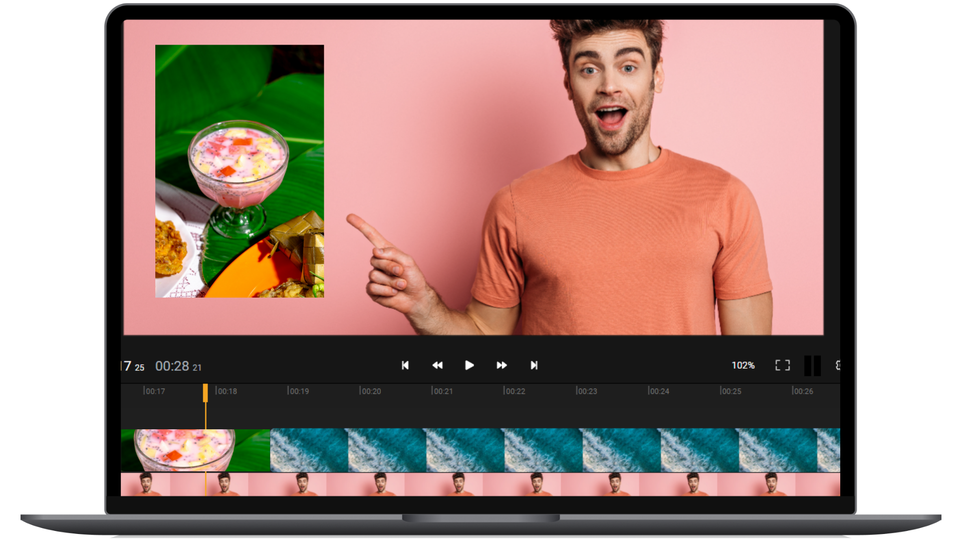 How To Create A Picture In Picture Effect Online Easy Online Video Editor Flixier