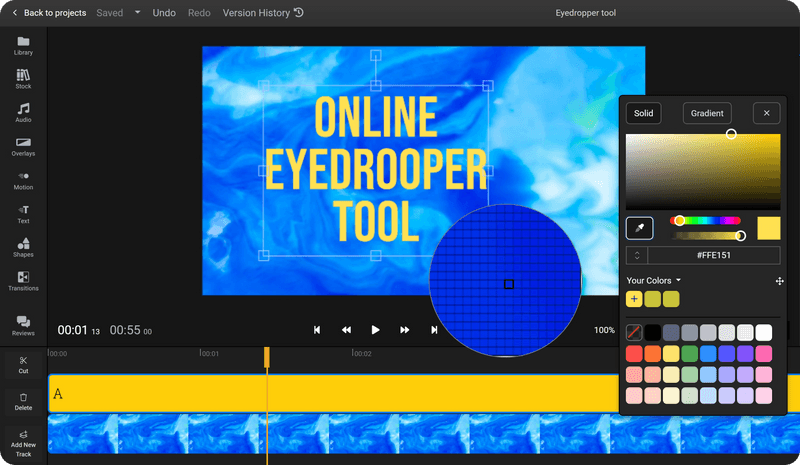 Online eyedropper tool | Extract and add colors to your videos