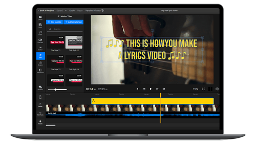 Faça um vídeo de Lyrics | Criador de Vídeo Online Mais Rápido | Flixier
