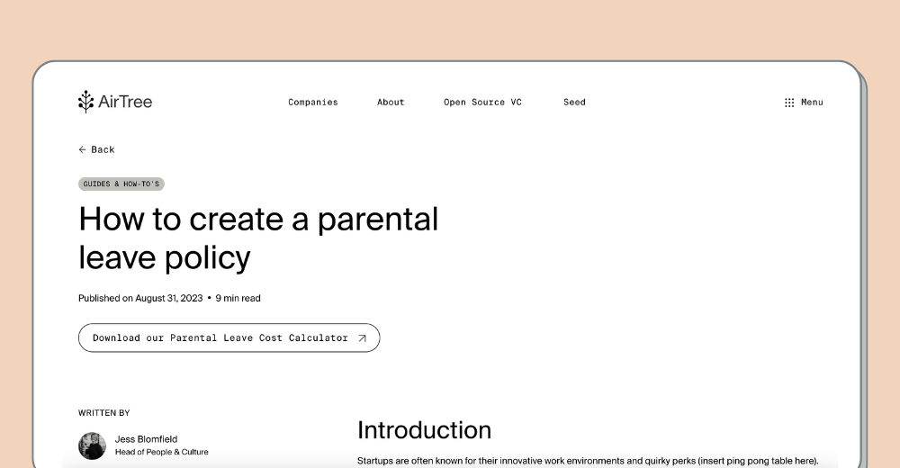 How to create a parental leave policy