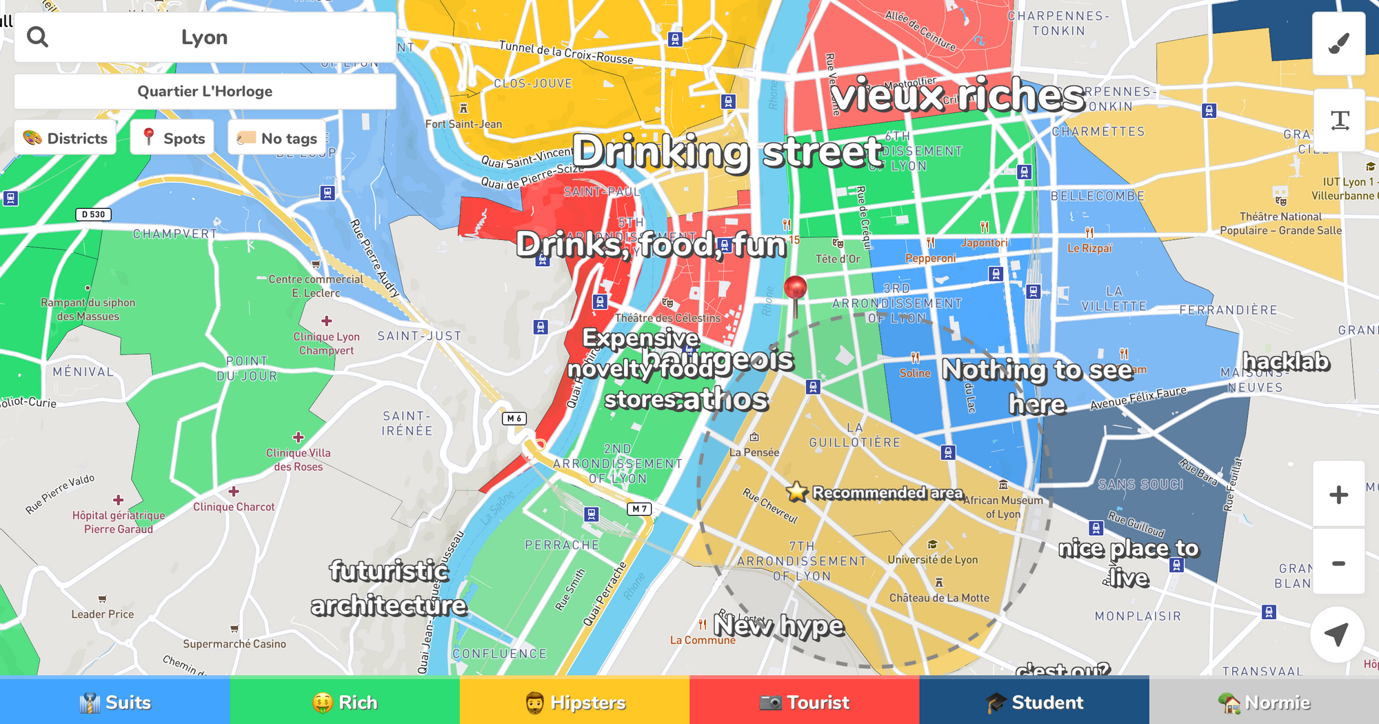 Hoodmaps : la carte qui te dit qui tu es selon ton quartier à Lyon ...