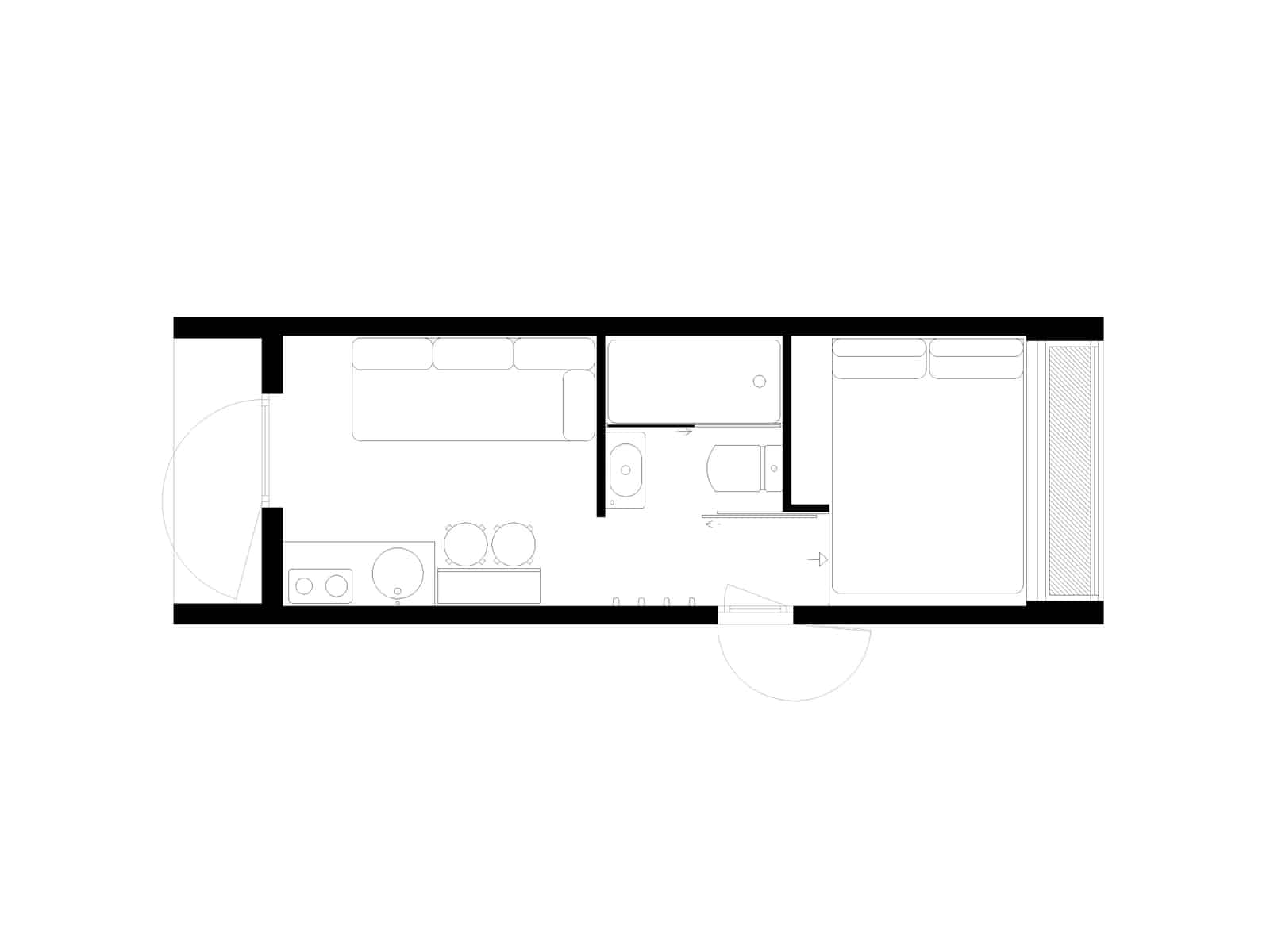 DROP Box N-240 | 172 sf | Studio, 1 Bathroom