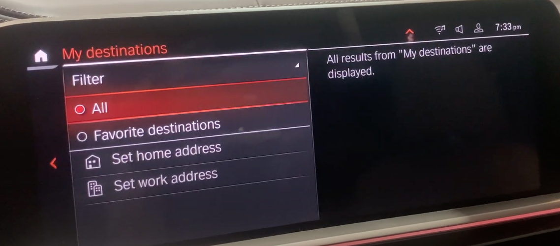 2021 BMW Alpina XB7 Navigation Saved Places