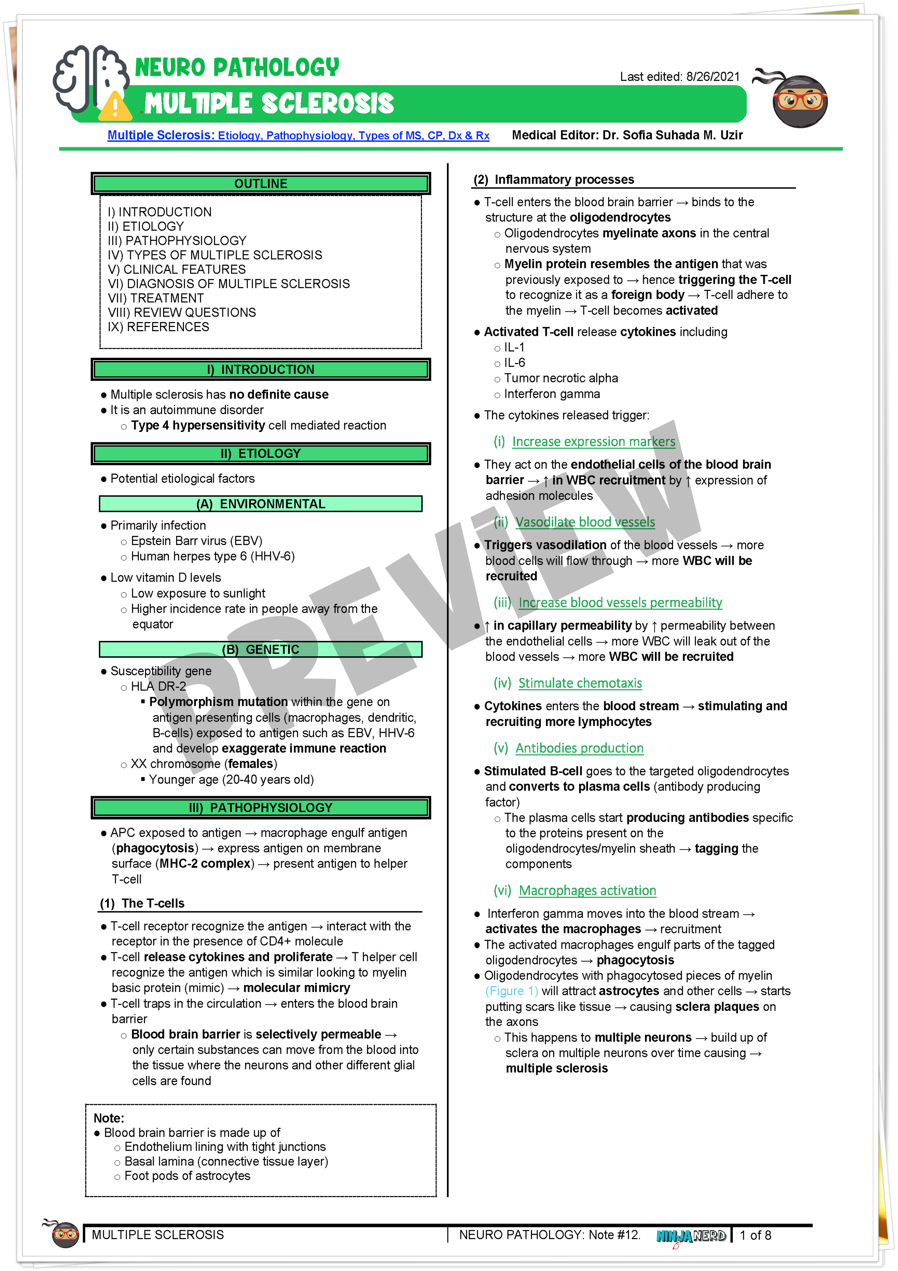 Multiple Sclerosis | Etiology, Pathophysiology, Types of MS, Clinical ...