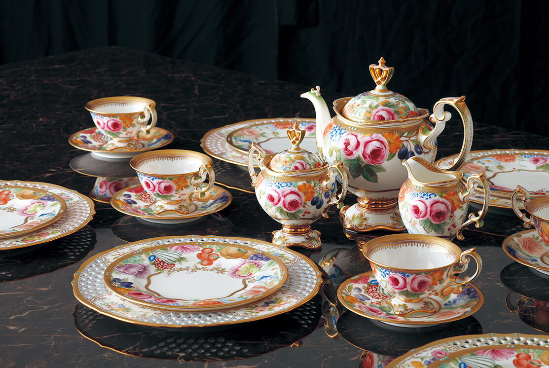 Queen’s Garden & Gold & silver phoenix| 24 piece Tea Set