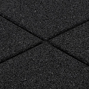 Gym 15mm SBR RUBBER TILE BLACK - Gym Flooring