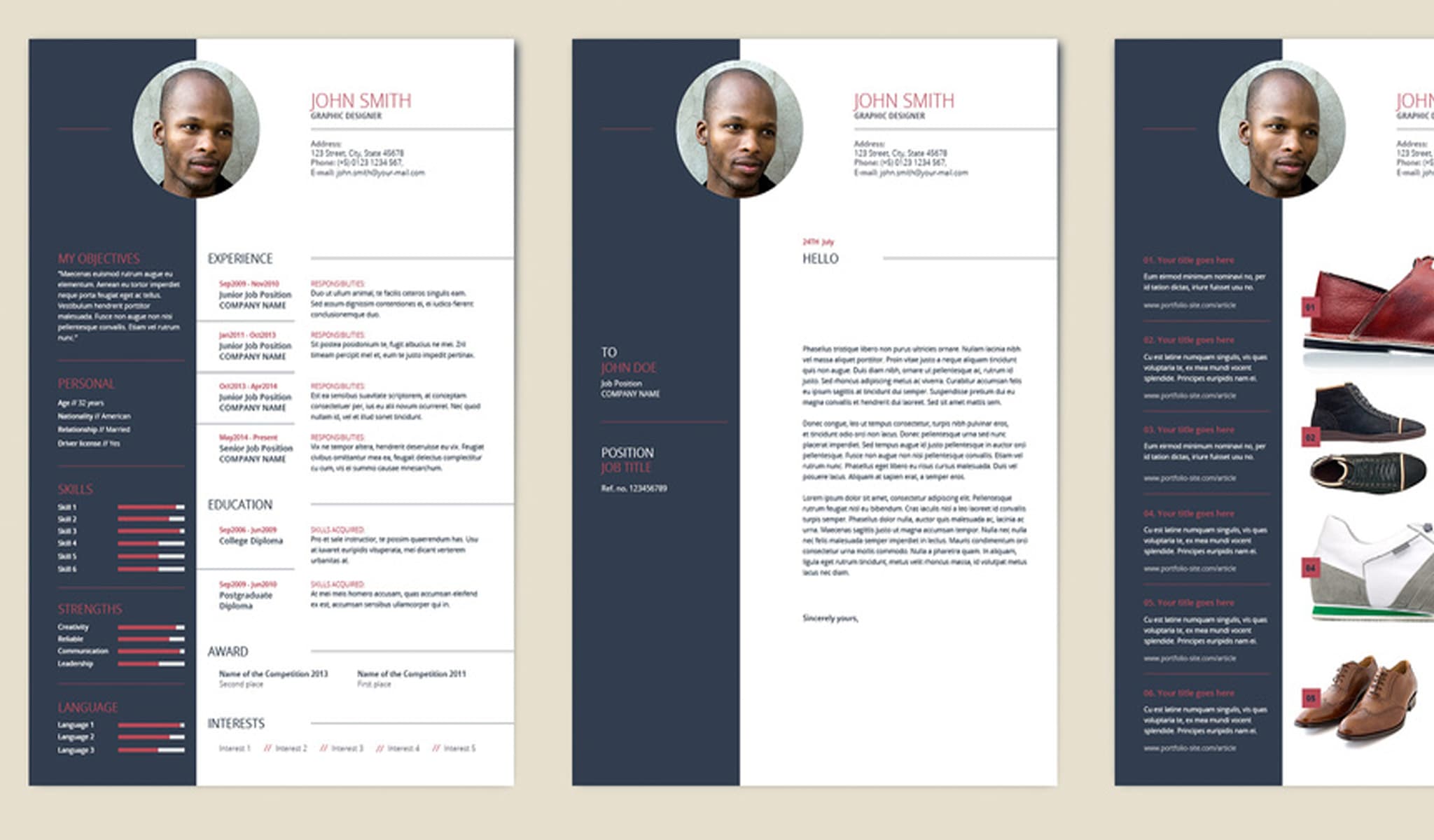 Stationery Paper Modern Resume 122 CV ID Resume Template Cover Letter 