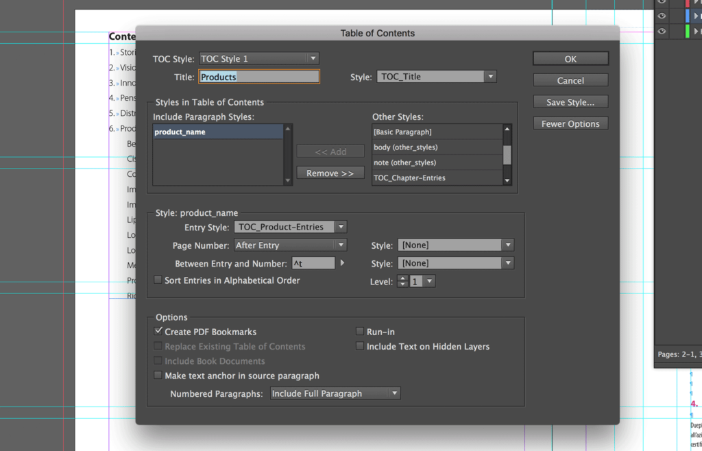 Indesign Table Of Contents Dots Between Entry And Number Elcho Table
