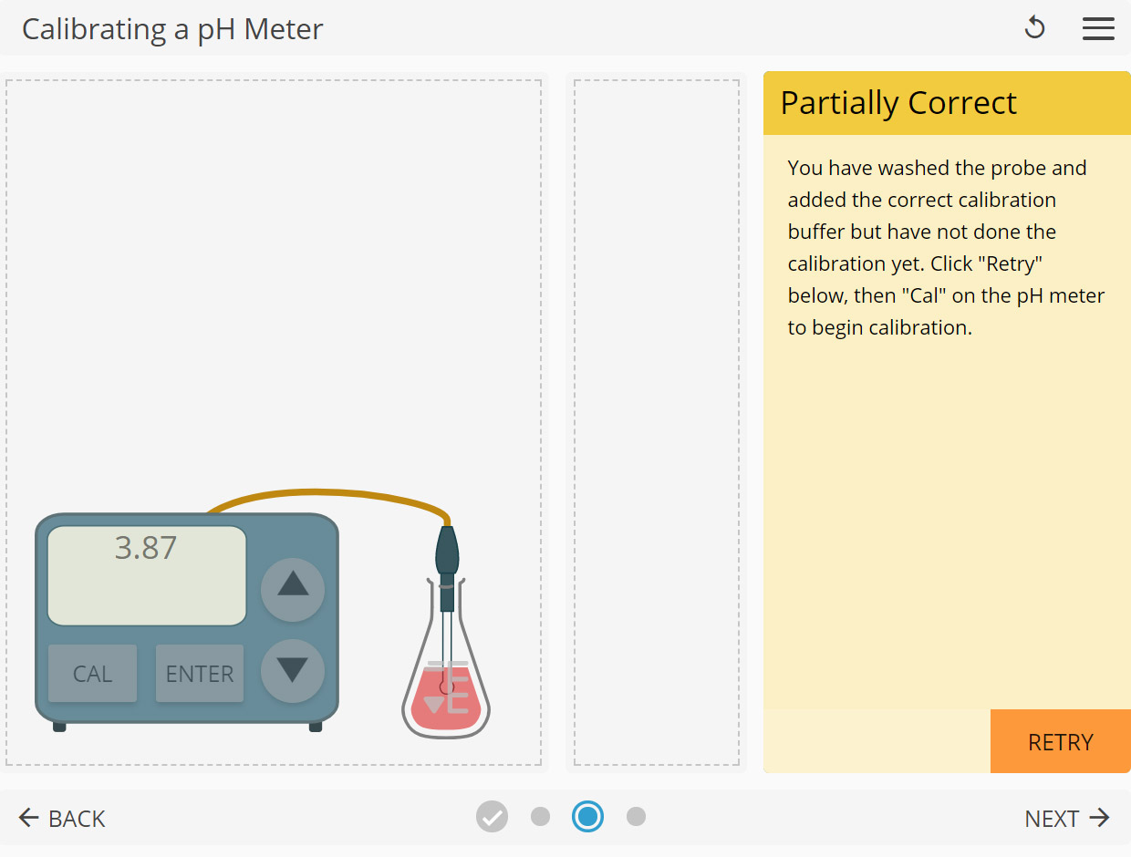 LearnSci LabSim: Calibrating a pH Meter