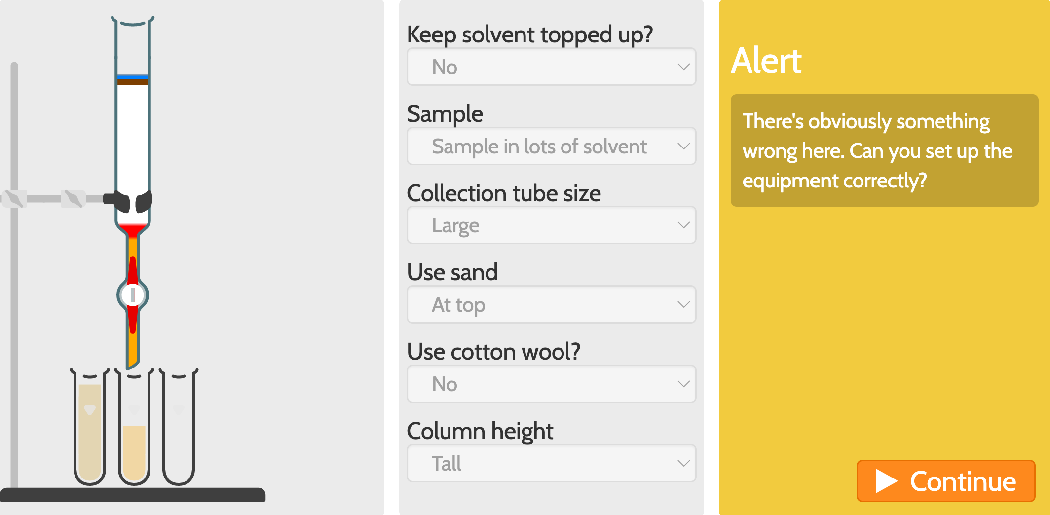 LearnSci LabSim: Column Chromatography