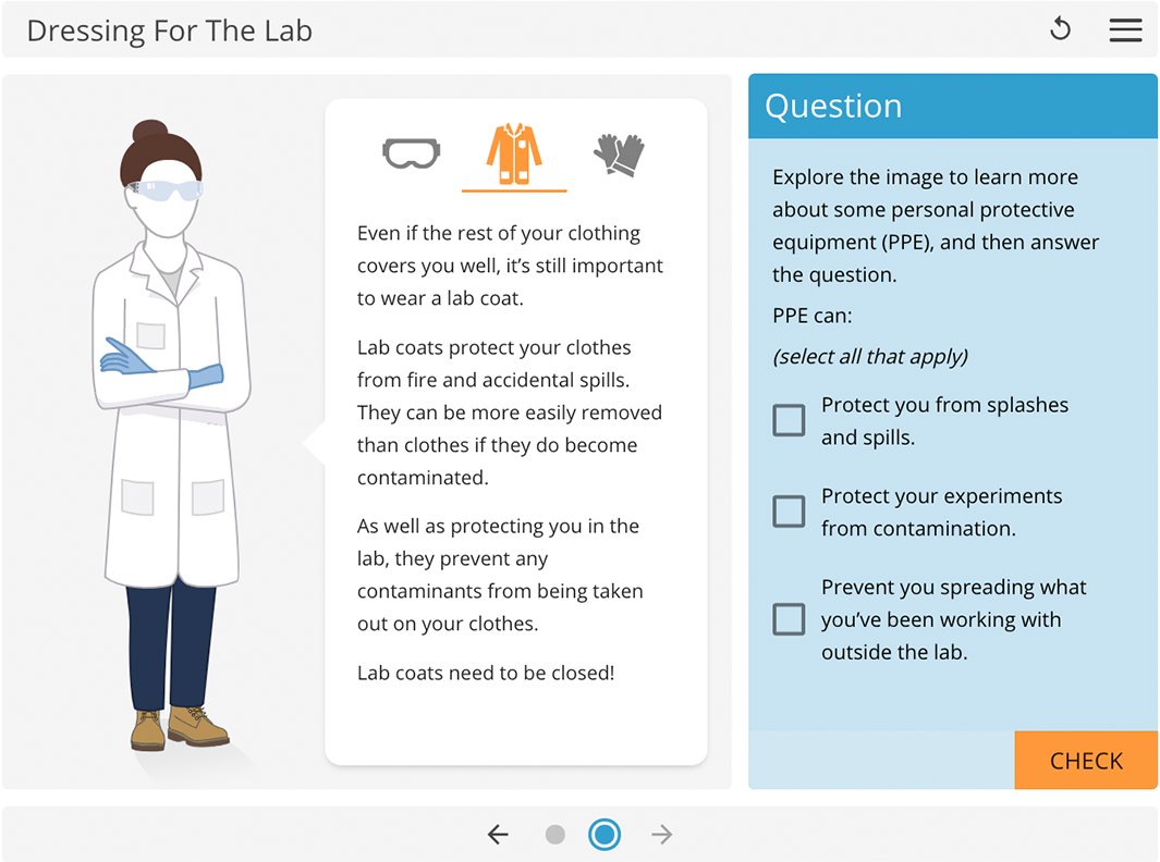 LearnSci LabSim: Dressing for the Lab