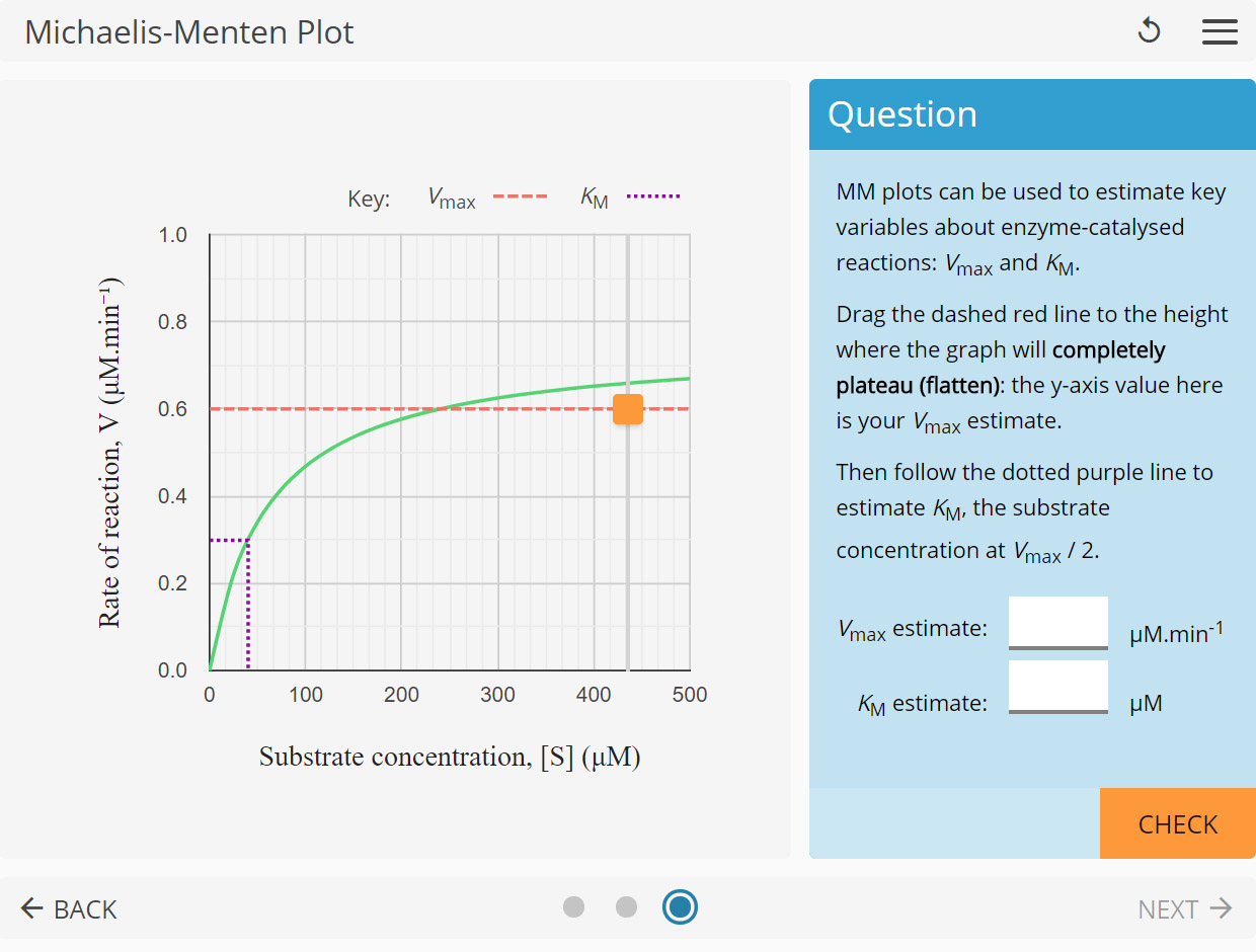 LearnSci LabSim: Michaelis-Menten Plot LearnSci LabSim: Michaelis-Menten Plot