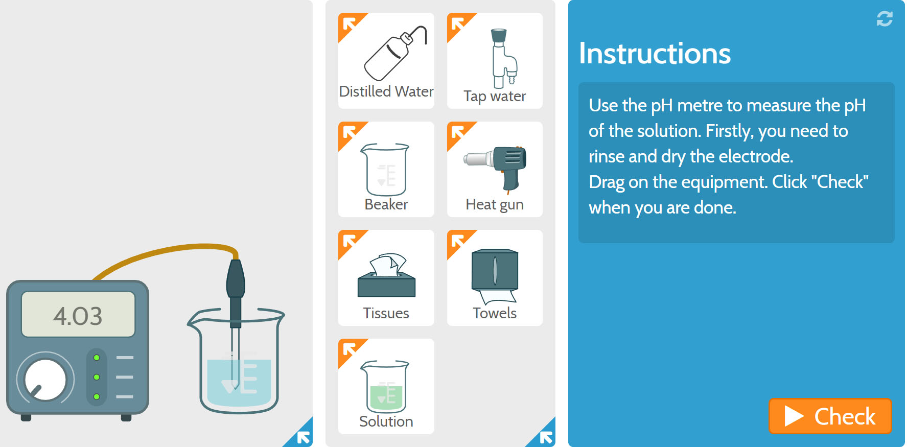 LearnSci LabSim: pH Meter