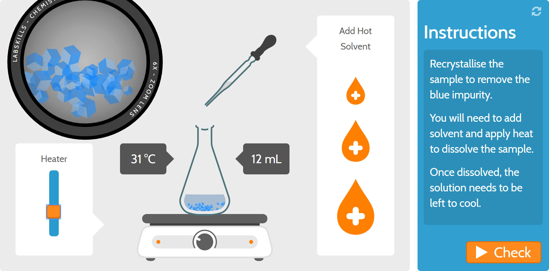LearnSci LabSim: Recrystallisation