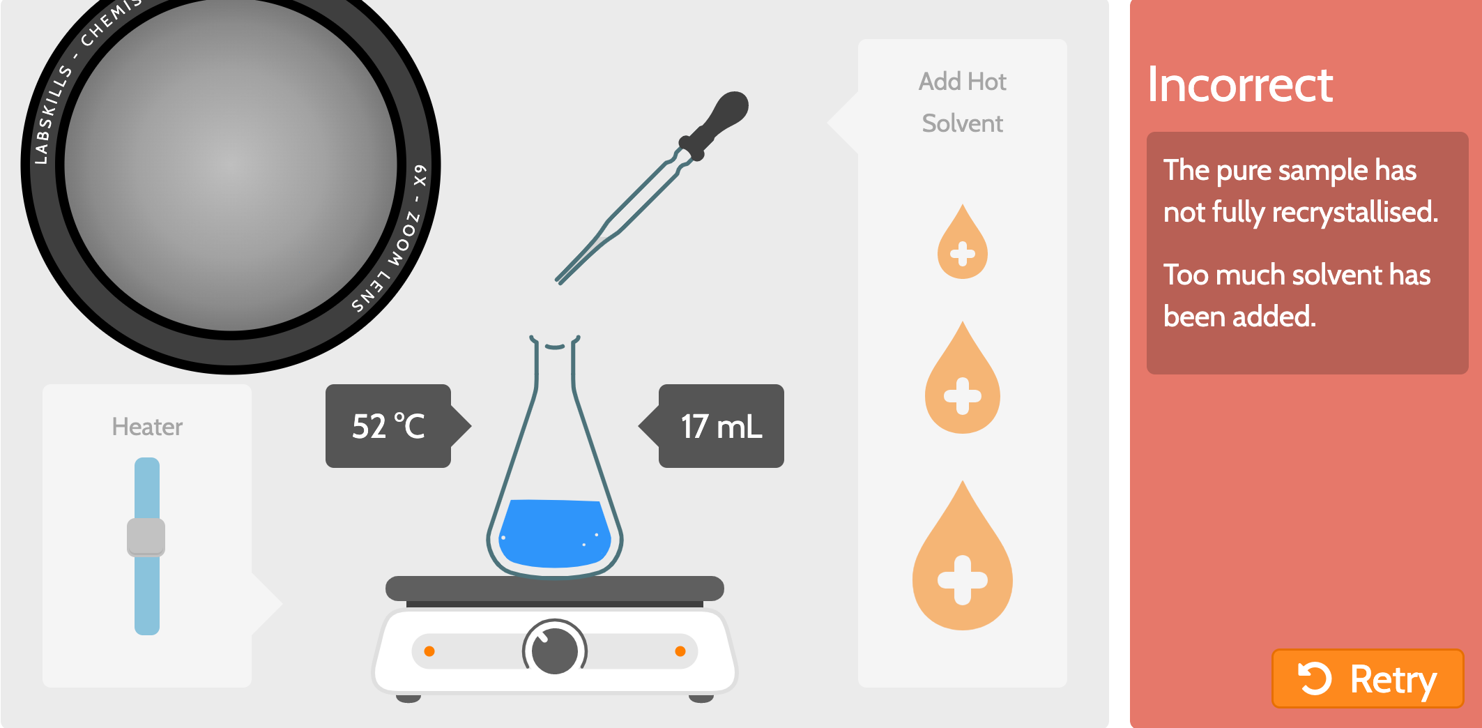 LearnSci LabSim: Recrystallisation
