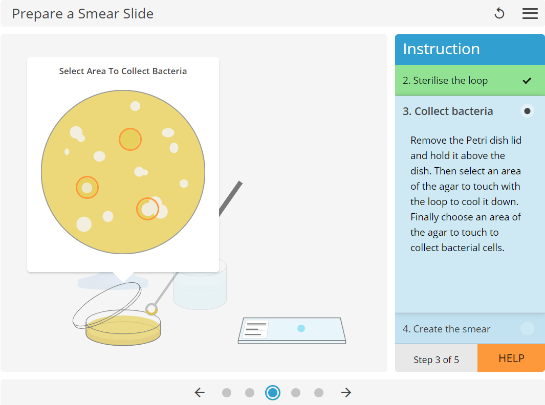 LearnSci LabSim: Prepare a Smear Slide